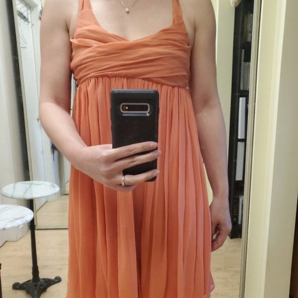 full circle | Dresses | Full Circle Salmon Colored Silk Dress Small ...